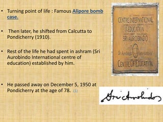 aurobindo gosh and his contribution in yoga | PPTX