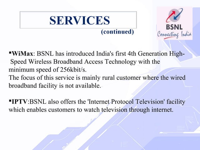 BSNL ppt.. | PPT | Computer Networking | Computing