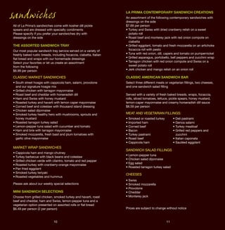La Prima Catering Menu | PDF