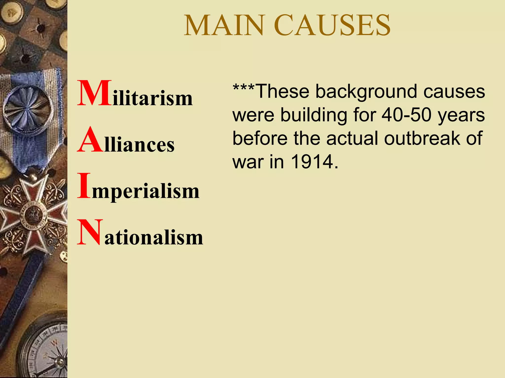 Main causes of the great war | PPT