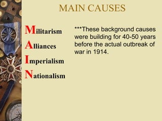 Main causes of the great war | PPT