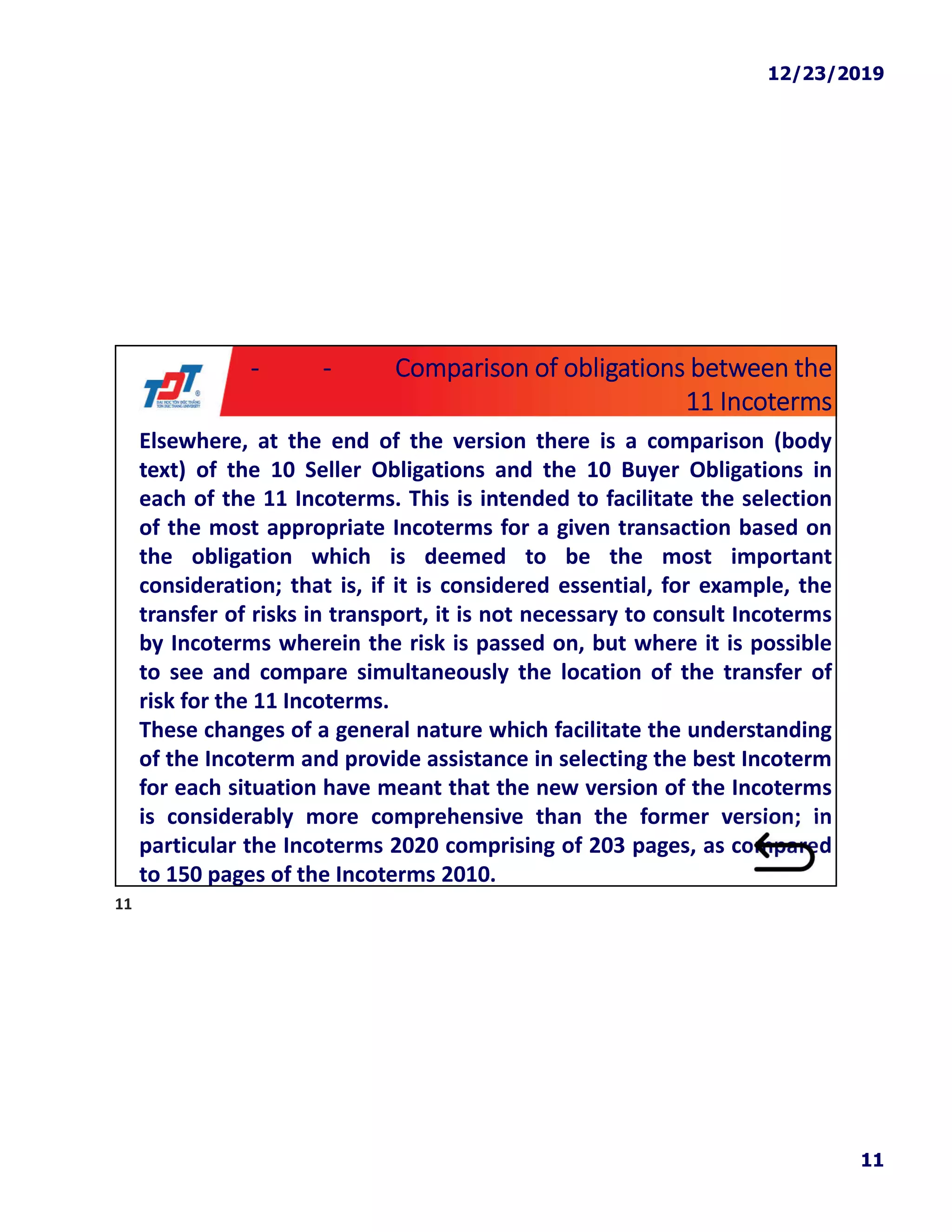 Main changes in incoterms 2020 | PDF