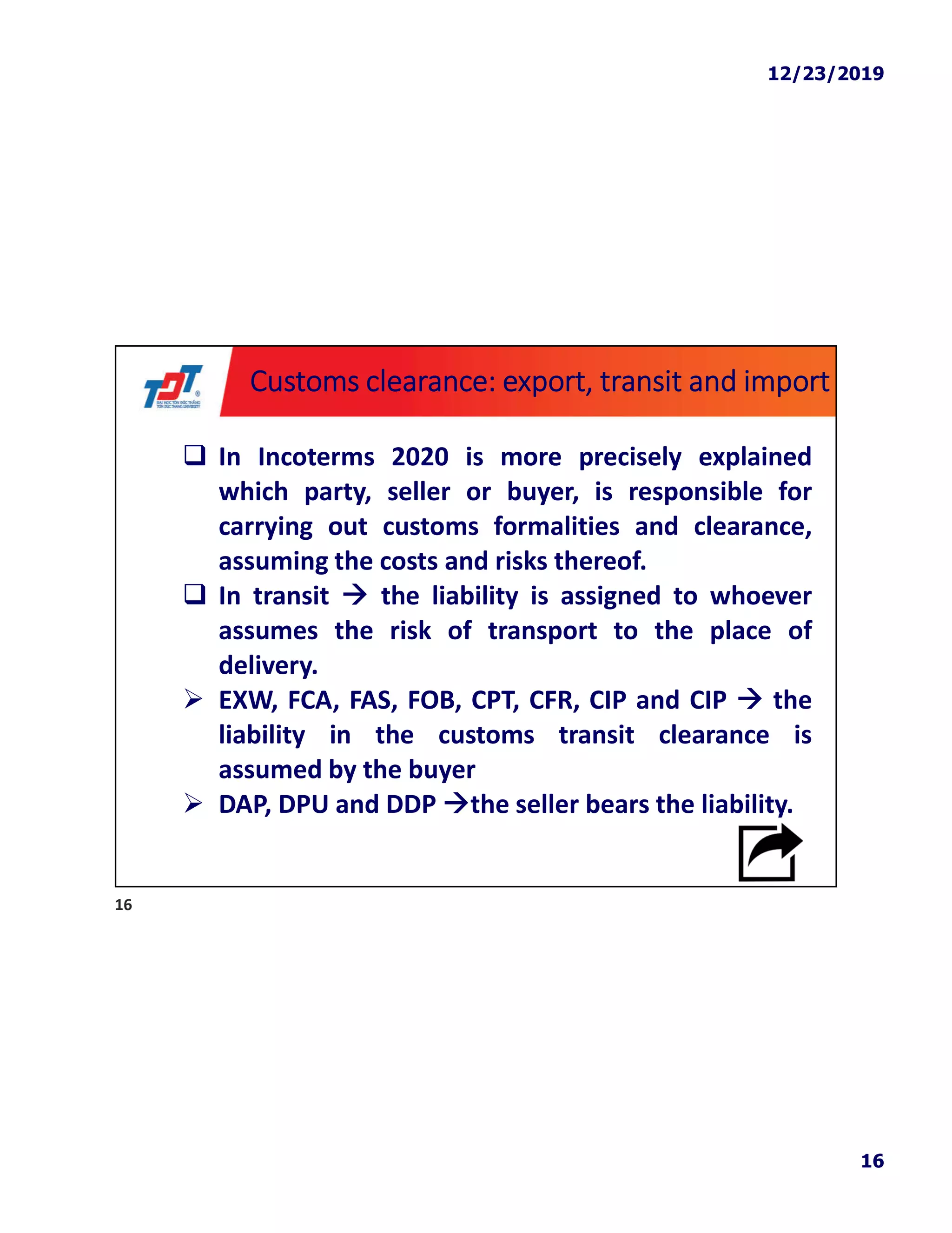 Main changes in incoterms 2020 | PDF