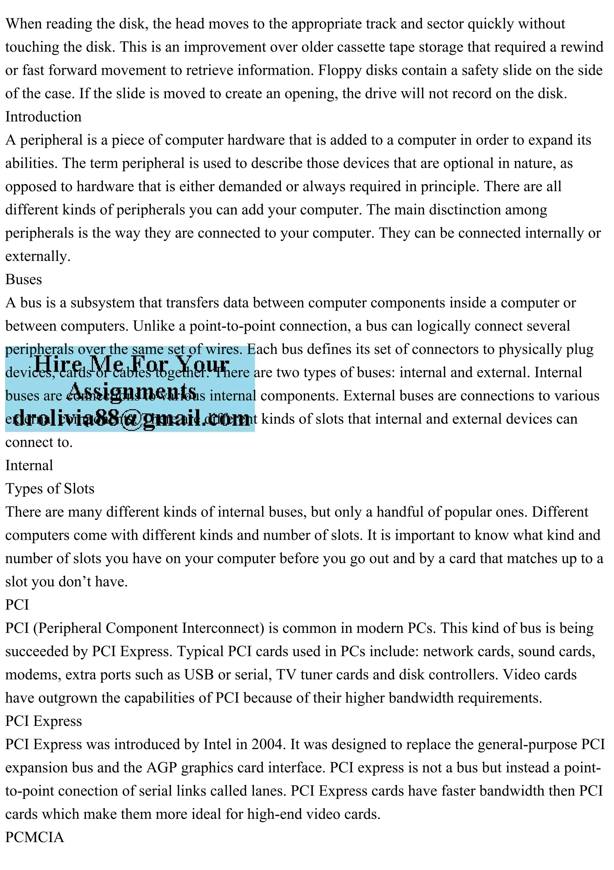 Main components of a computerMultimedia devicesOther peripheral .pdf | Data Storage and ...