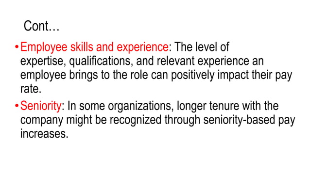 Main components of Compensation AND PAY RATES DETERMINATION | PPT