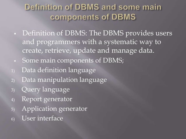 Main Components Of Database Management Systems.pptx | Databases ...