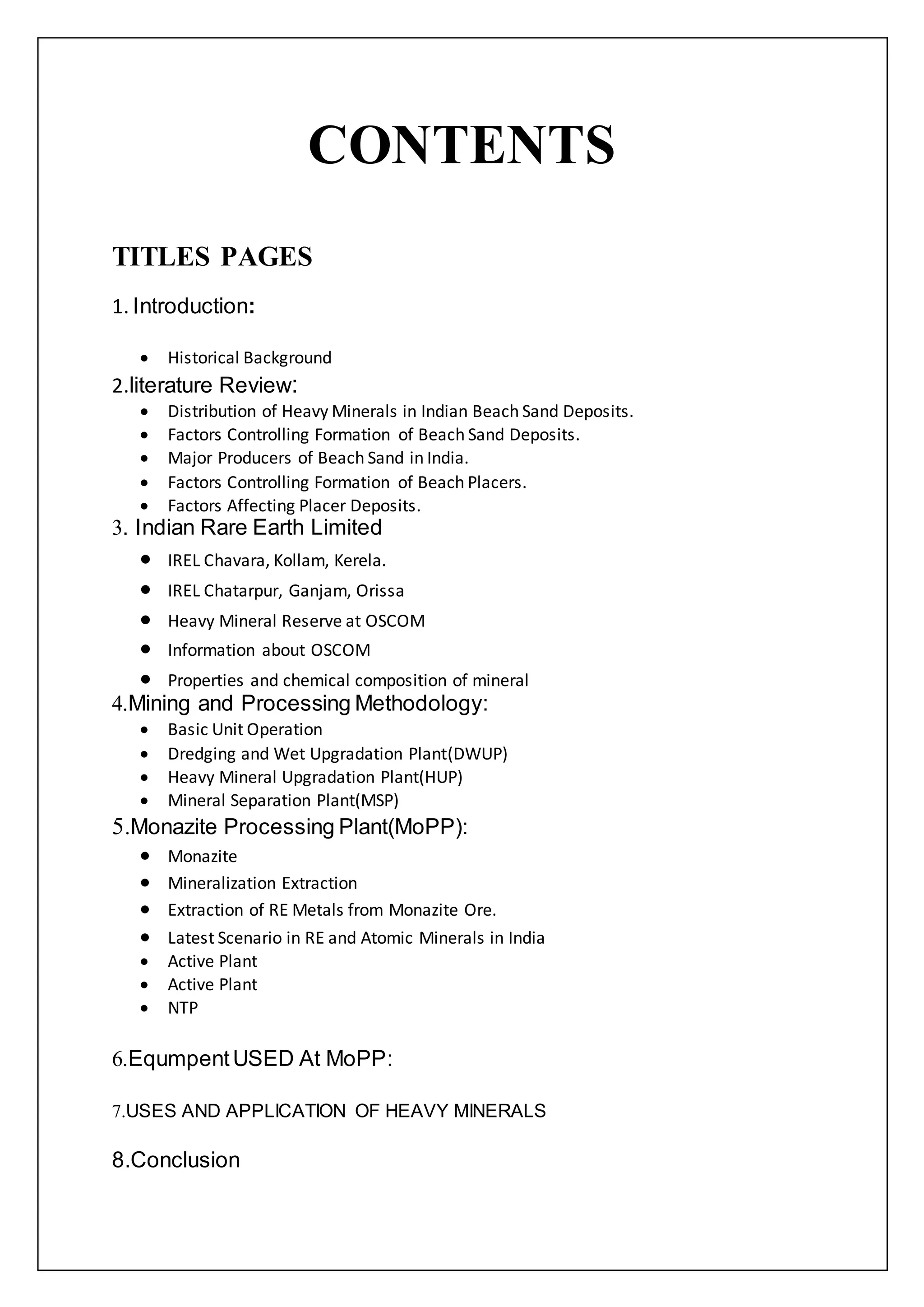 MONAZITE PROCESSING PLANT AT IREL CHATTRAPUR OVERVIEW BY JIBAN NATH ...