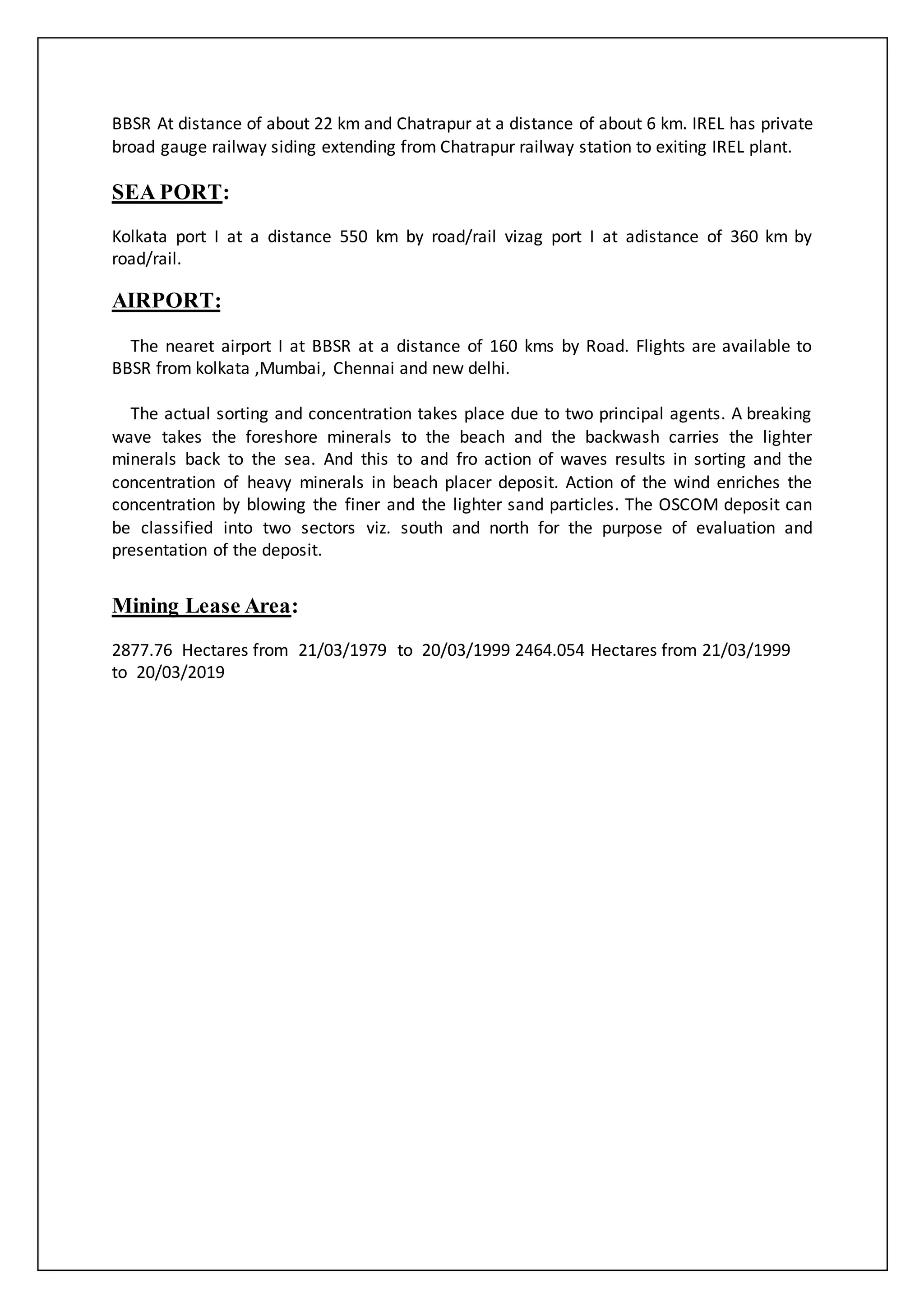 MONAZITE PROCESSING PLANT AT IREL CHATTRAPUR OVERVIEW BY JIBAN NATH ...