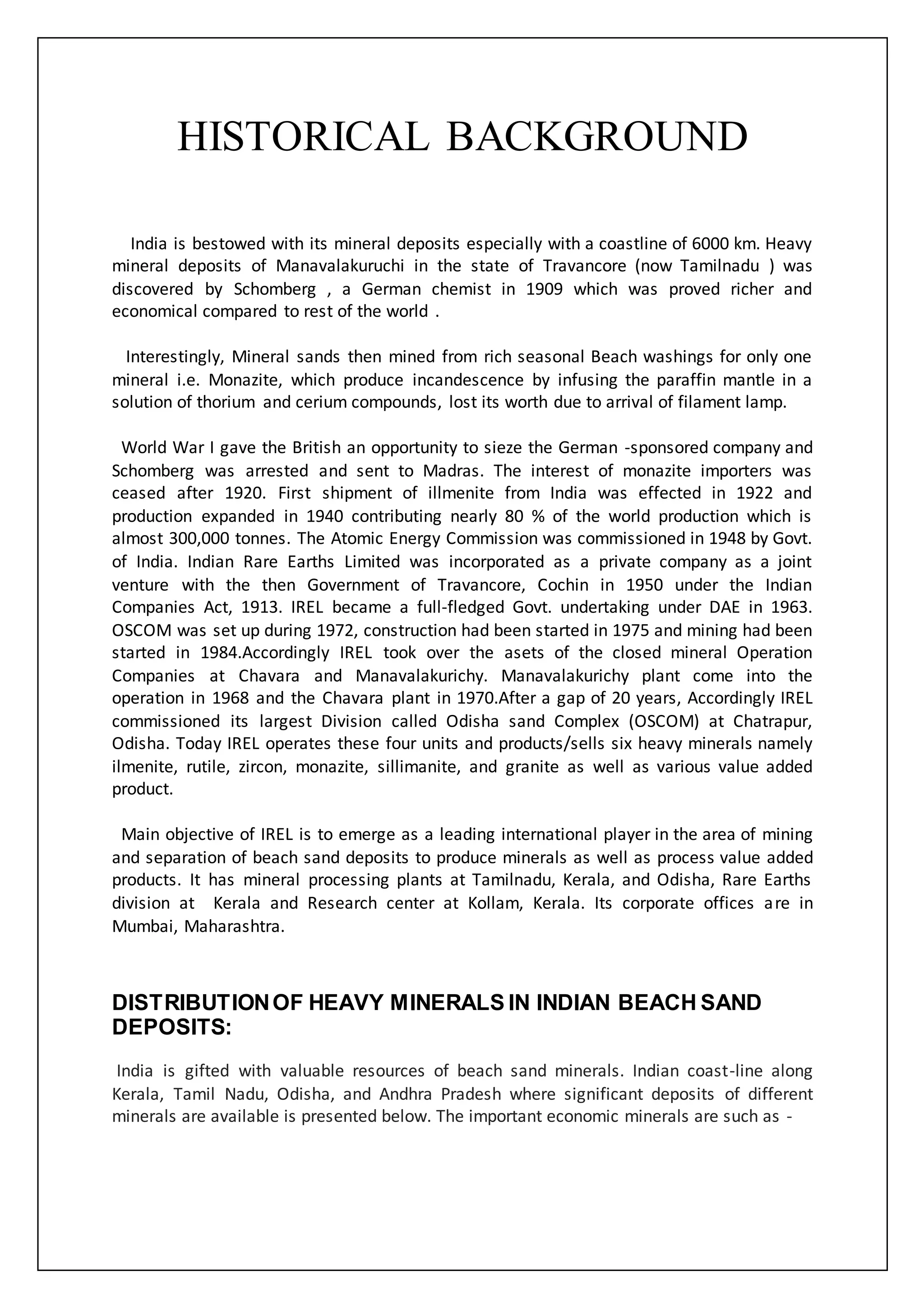 MONAZITE PROCESSING PLANT AT IREL CHATTRAPUR OVERVIEW BY JIBAN NATH ...