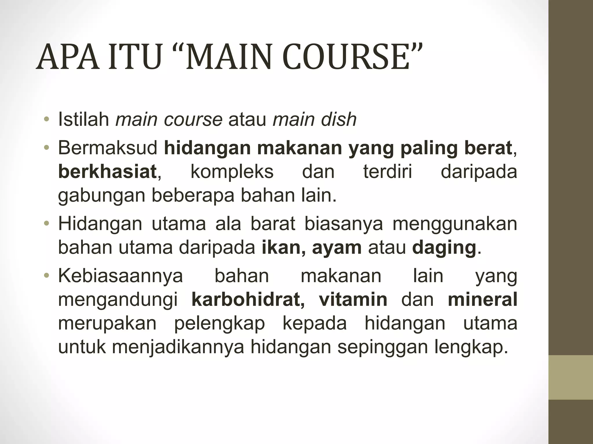 Main Course Production | PPTX