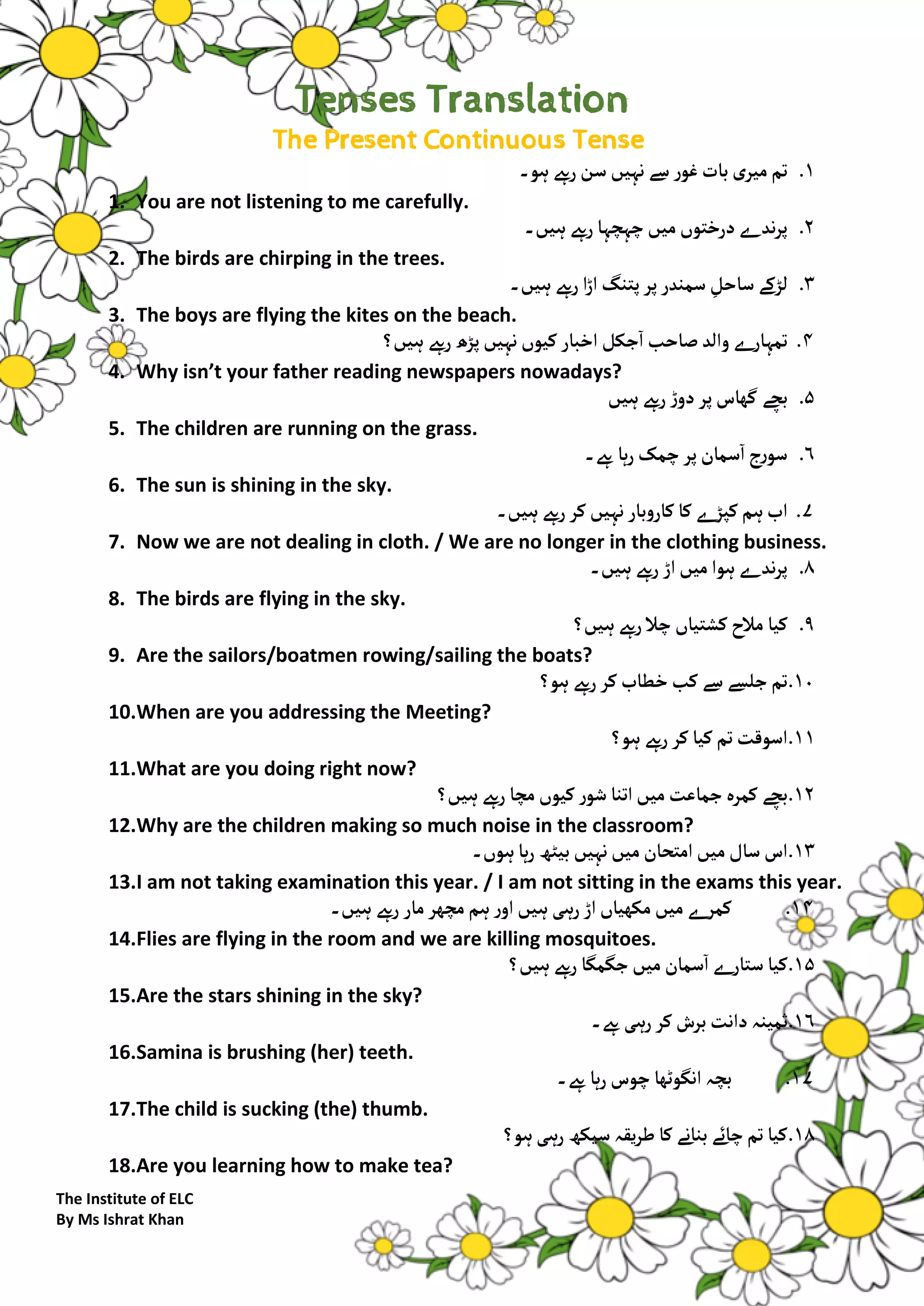 700 Sentences Translation from Urdu to English | PDF