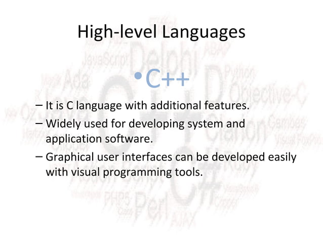 Presentation on Programming Languages.