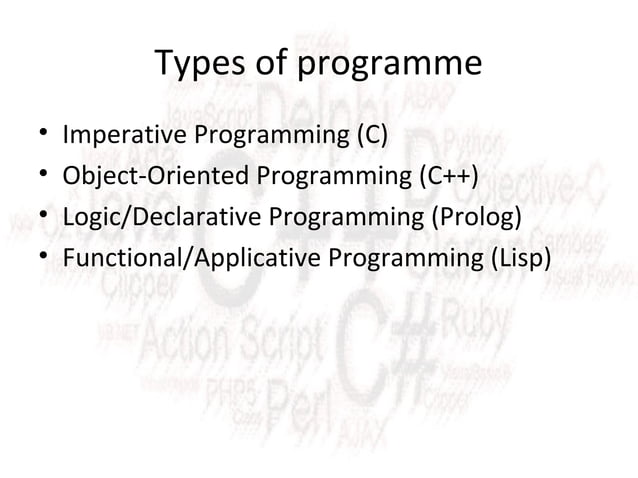 Presentation on Programming Languages.