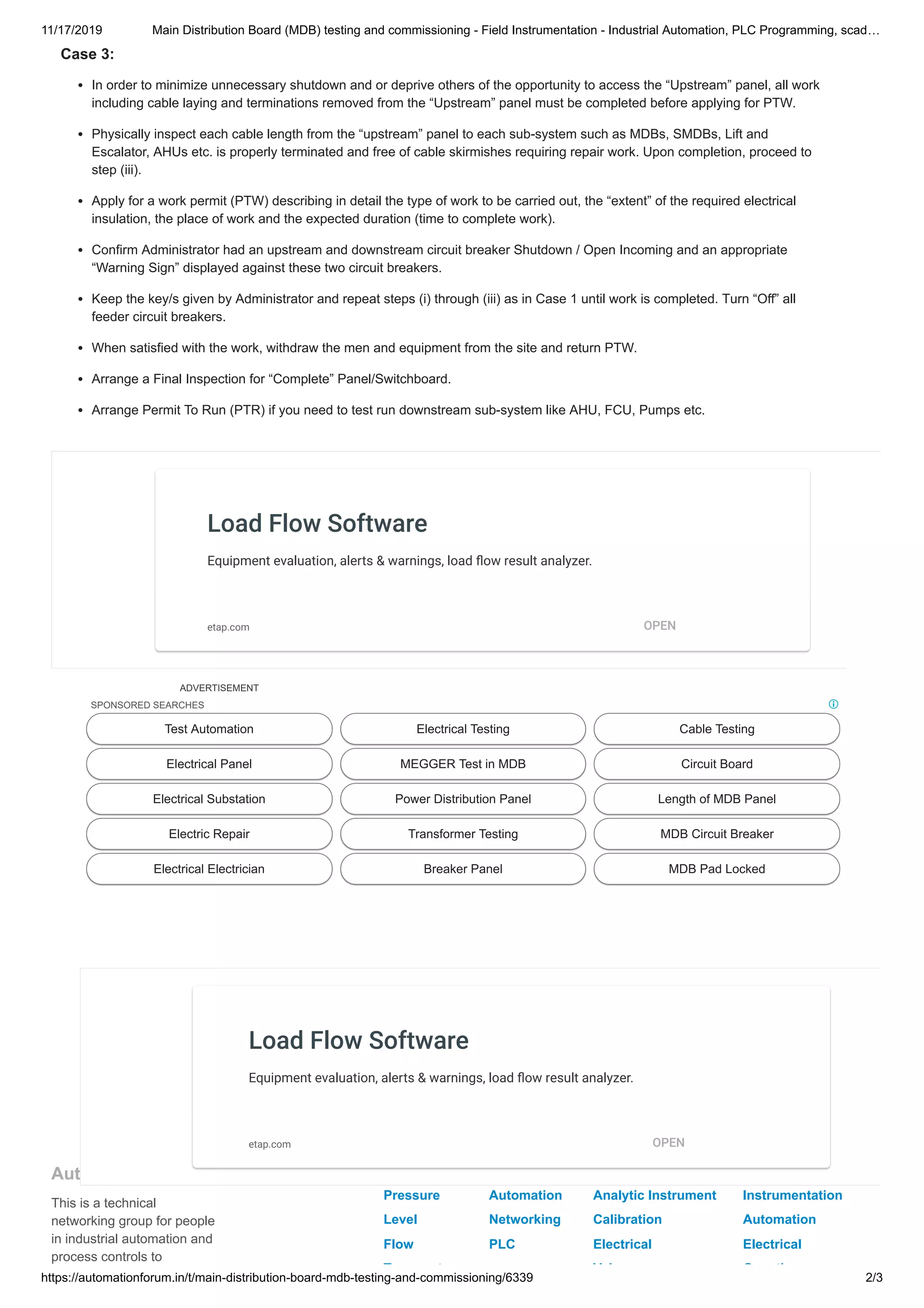 Main distribution board (mdb) testing and commissioning field ...