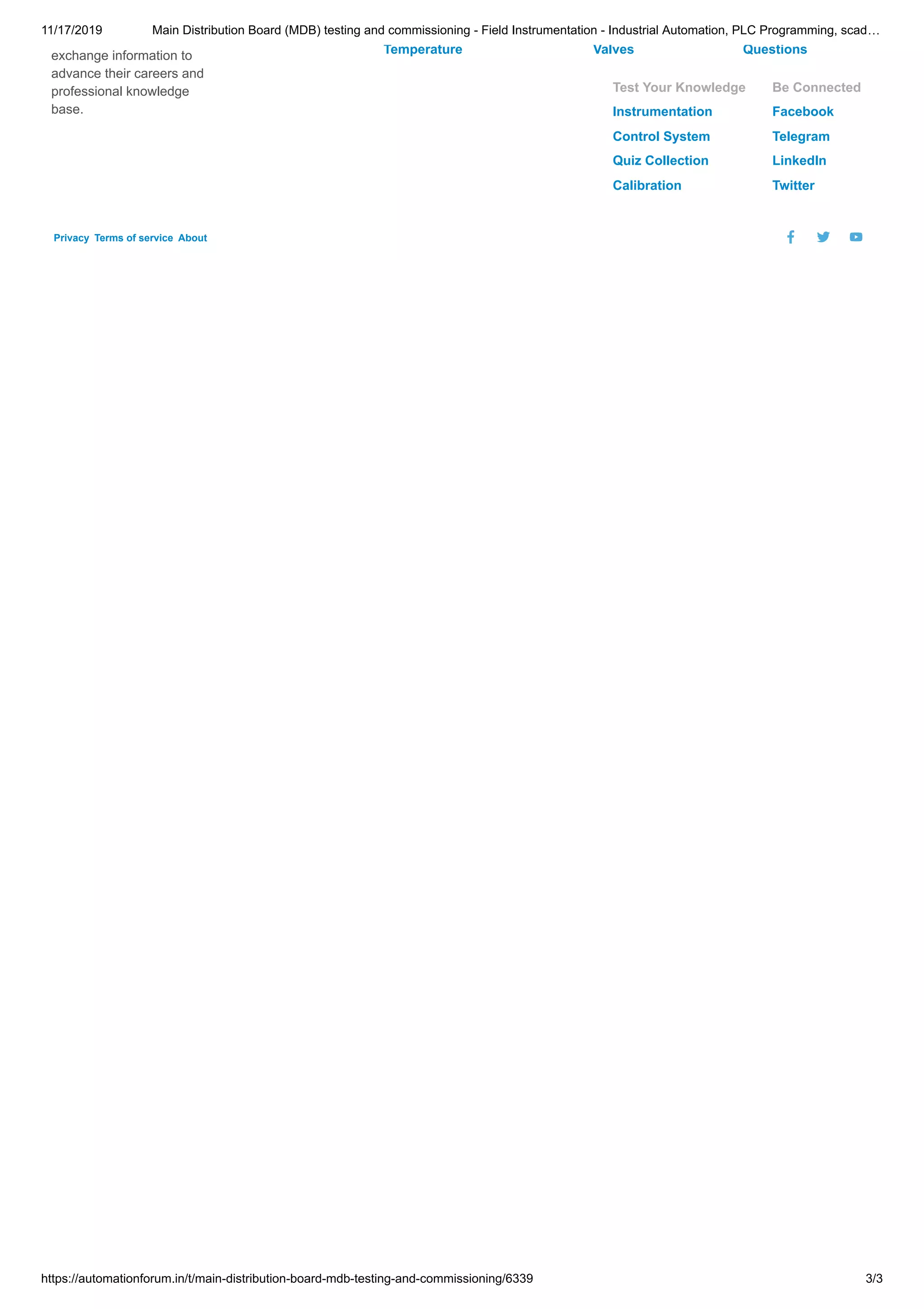 Main distribution board (mdb) testing and commissioning field ...