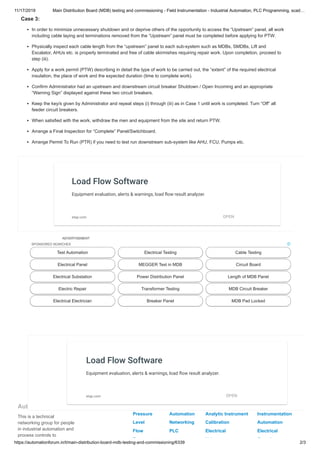Main distribution board (mdb) testing and commissioning field ...