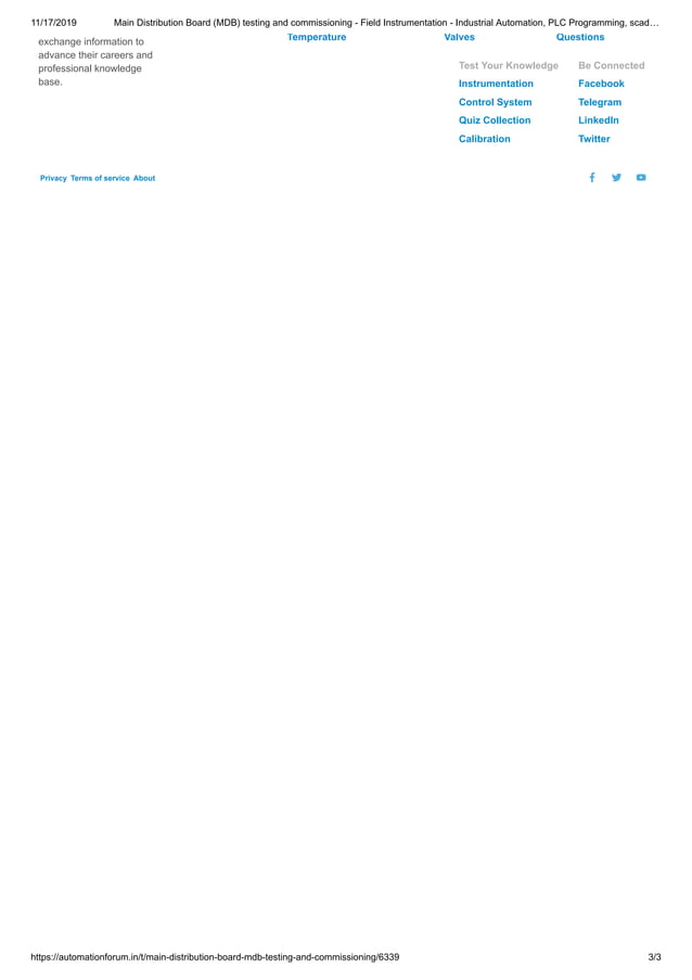 Main distribution board (mdb) testing and commissioning field ...