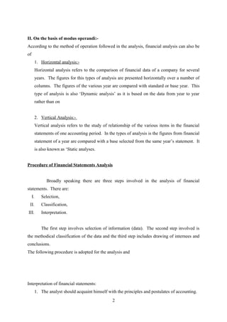 FINANCIAL STATEMENT ANALYSIS | DOC