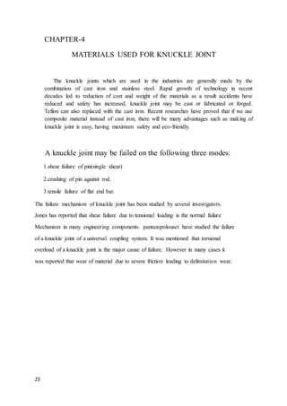 Study project on knuckle joint | DOCX