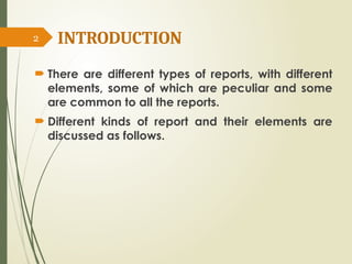 Main Elements of a technical writing Report | PPTX