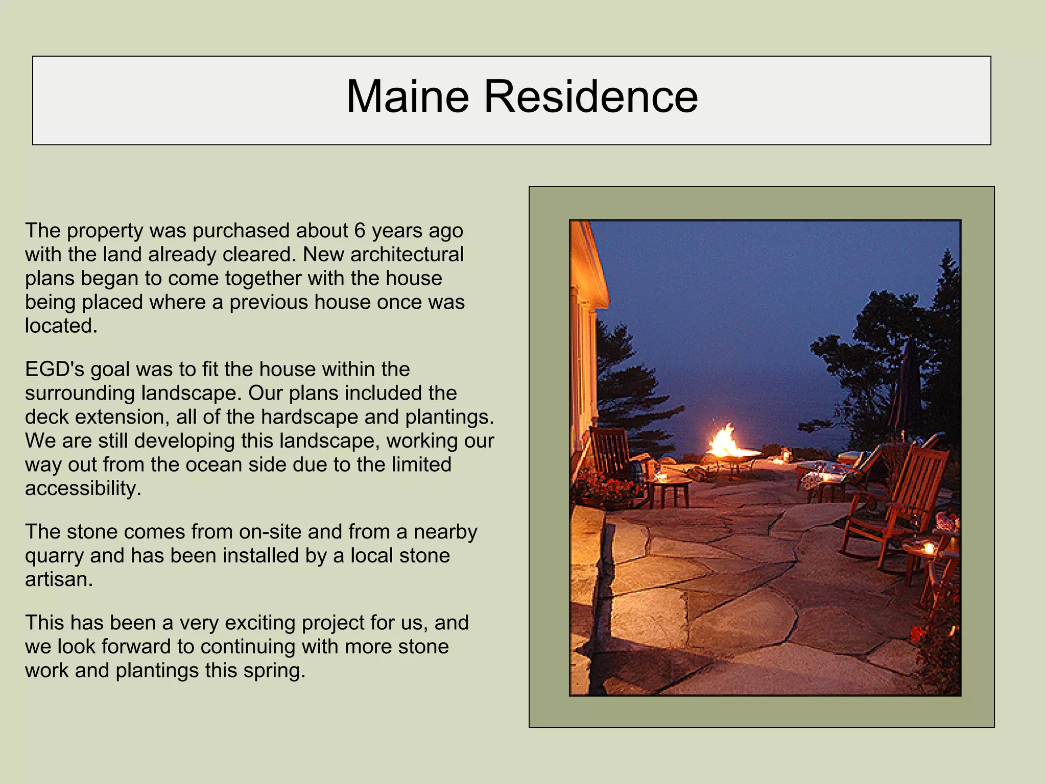 Maine Residence Presentation | PDF