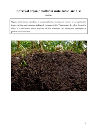 effect of organic matter in sustainable land use .docx