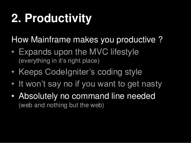 Mainframe, the fast PHP framework