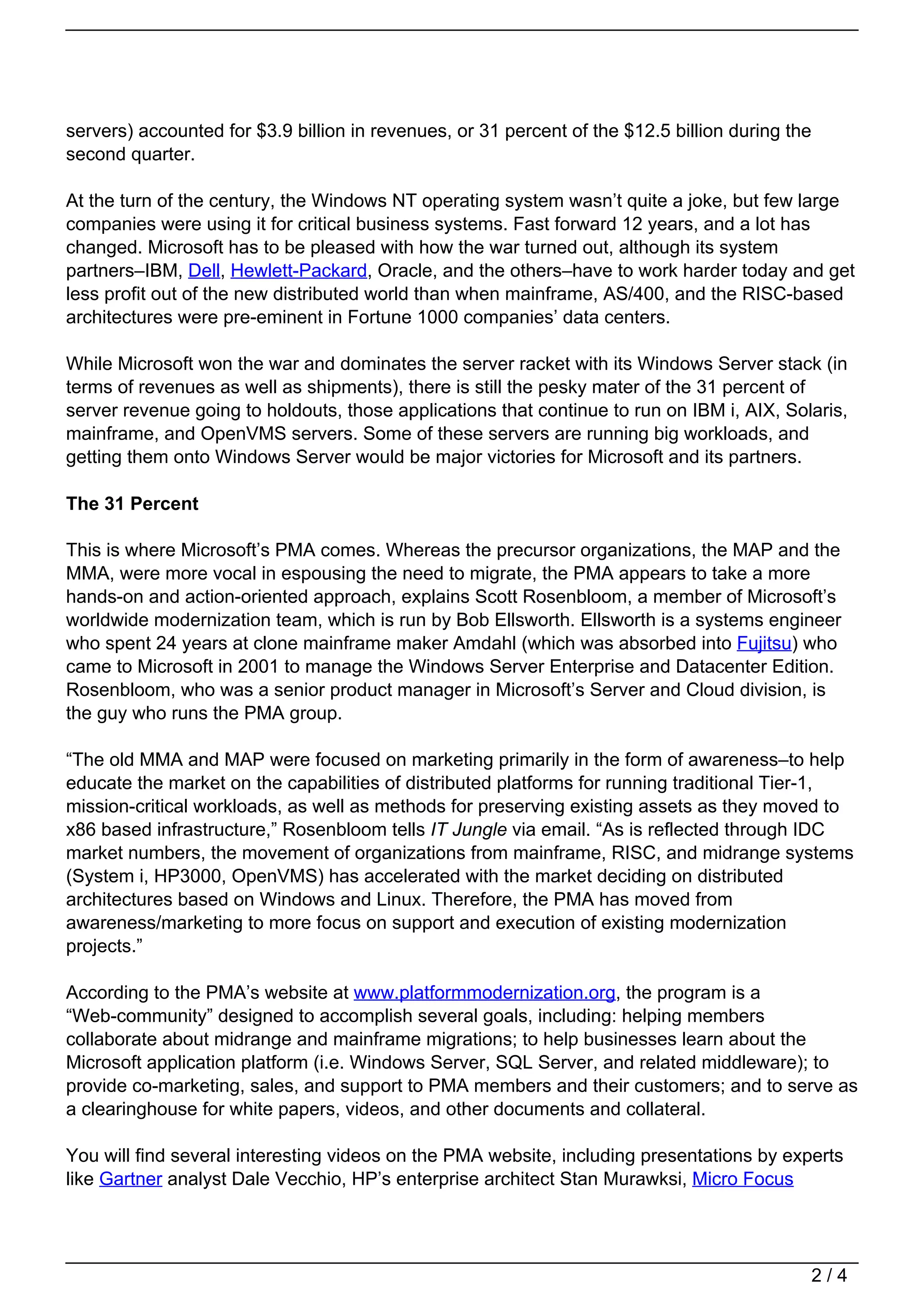 Mainframe And Midrange Migration According To Microsoft Pdf