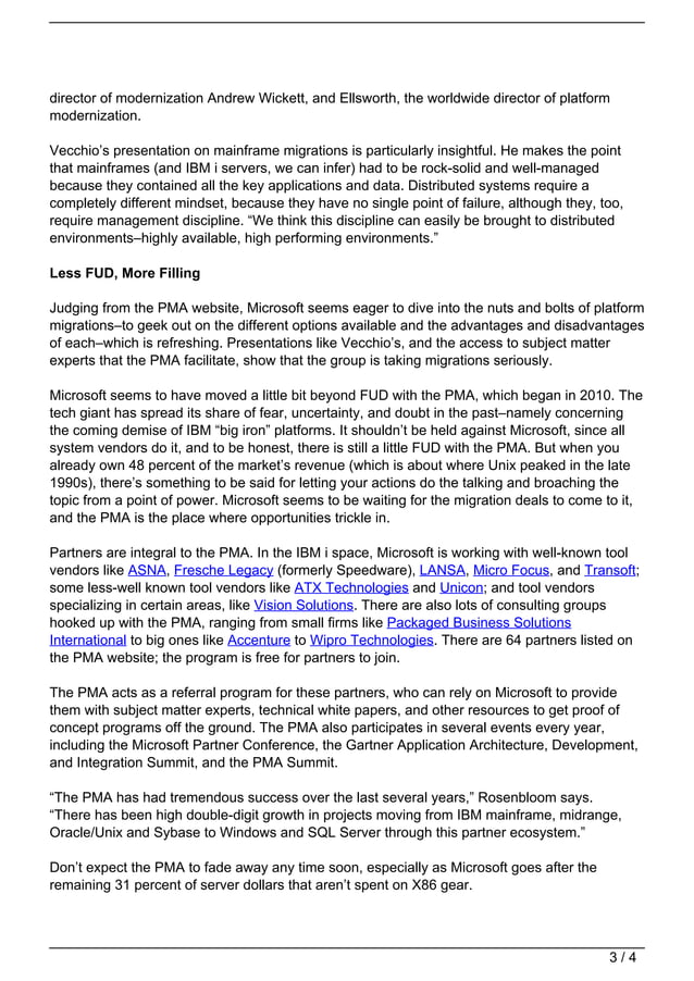Mainframe And Midrange Migration According To Microsoft Pdf