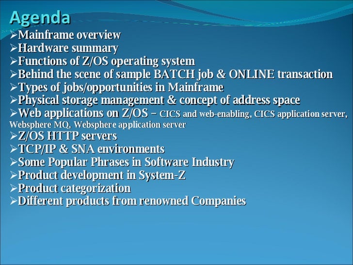 Mainframe Architecture & Product Overview