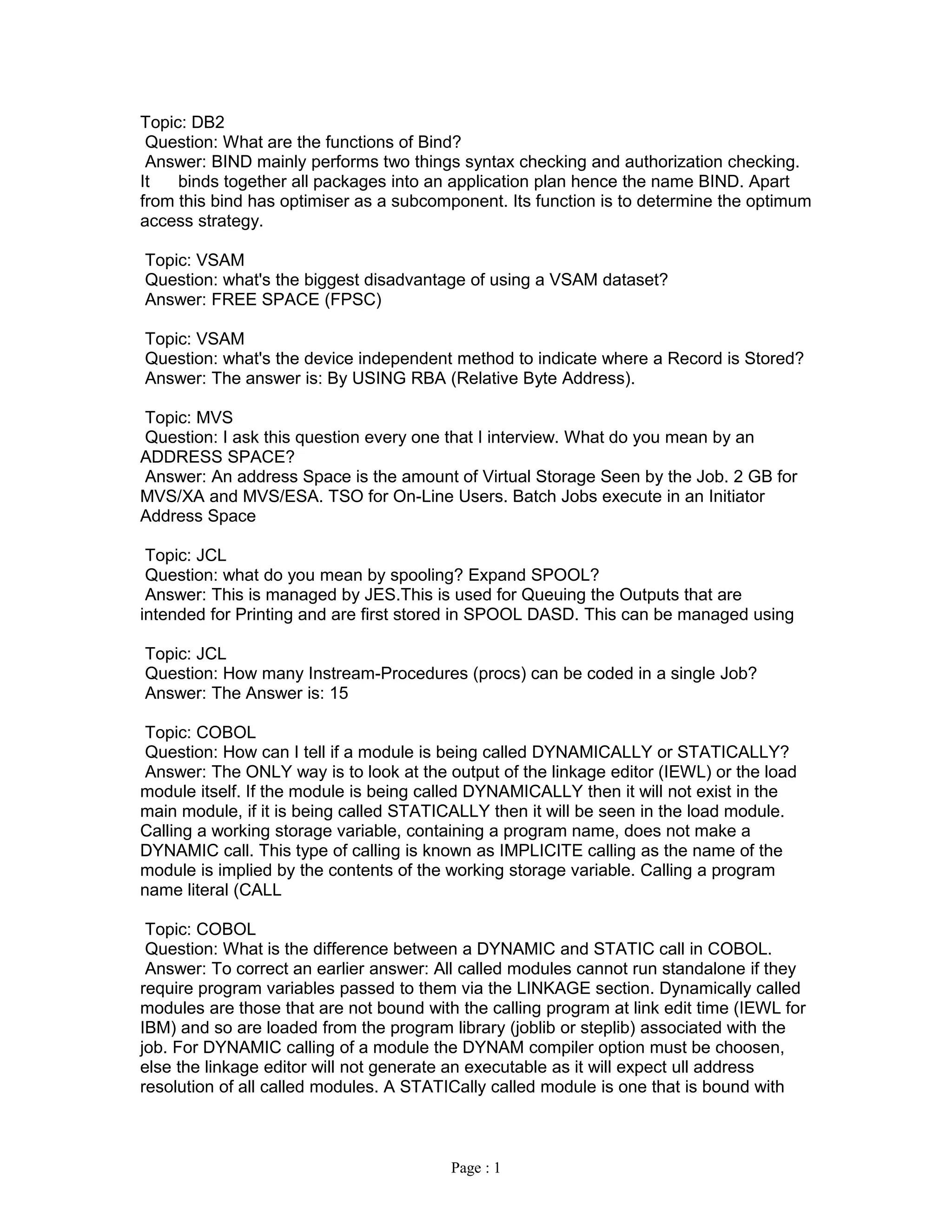 Mainframe interview | DOC