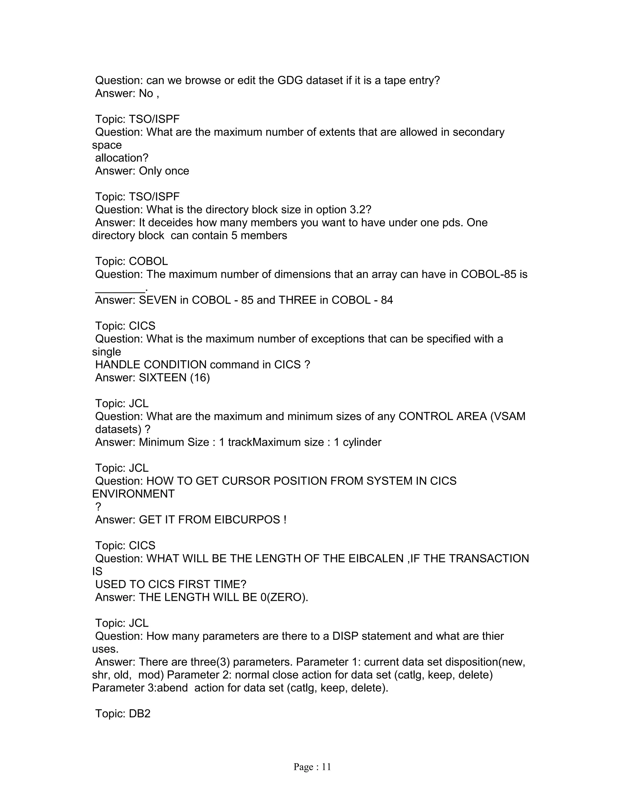 Mainframe interview | DOC