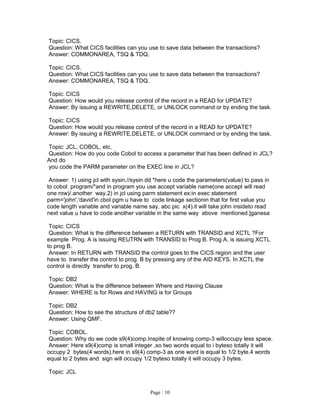 Mainframe interview | DOC