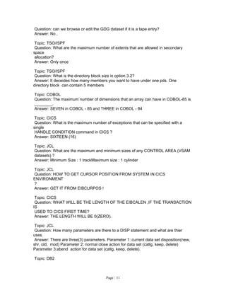 Mainframe interview | DOC