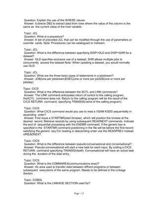 Mainframe interview | DOC