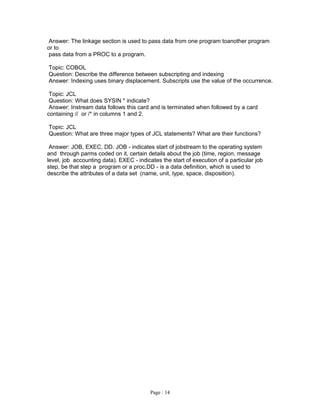 Mainframe interview | DOC