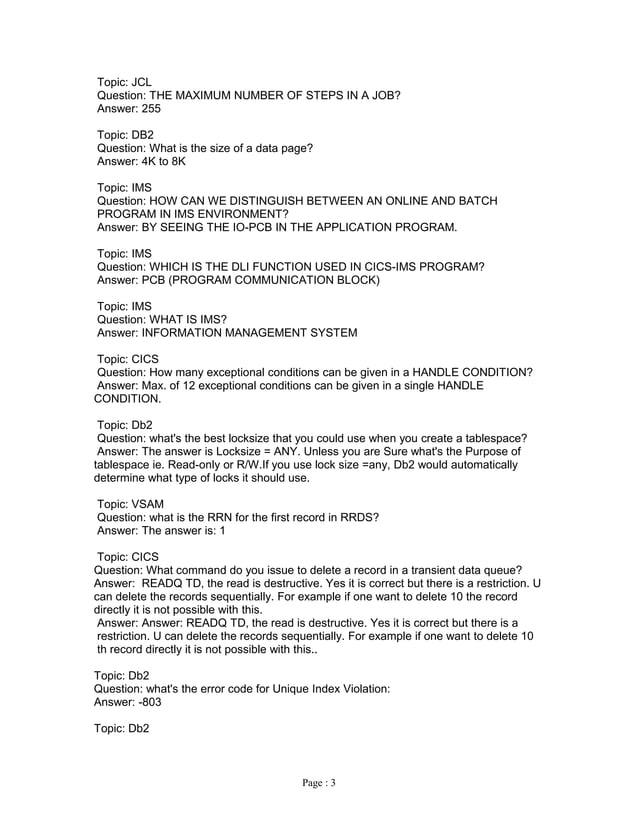 Mainframe interview | DOC