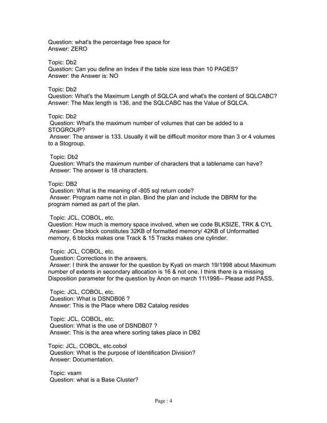 Mainframe interview | DOC