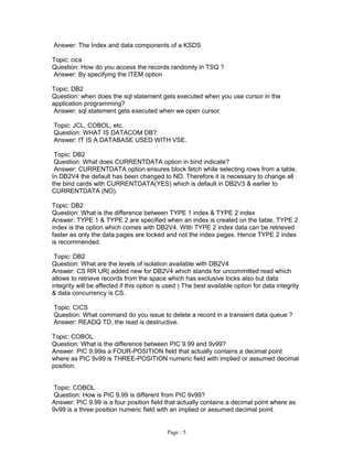 Mainframe interview | DOC