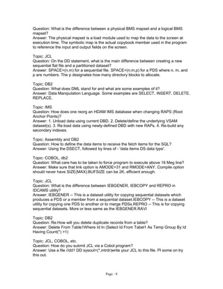 Mainframe interview | DOC