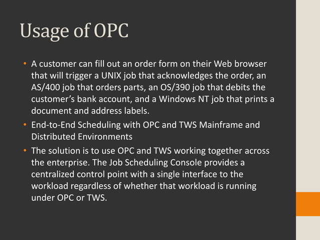Mainframe - OPC | PPTX | Operating Systems | Computer Software and Applications