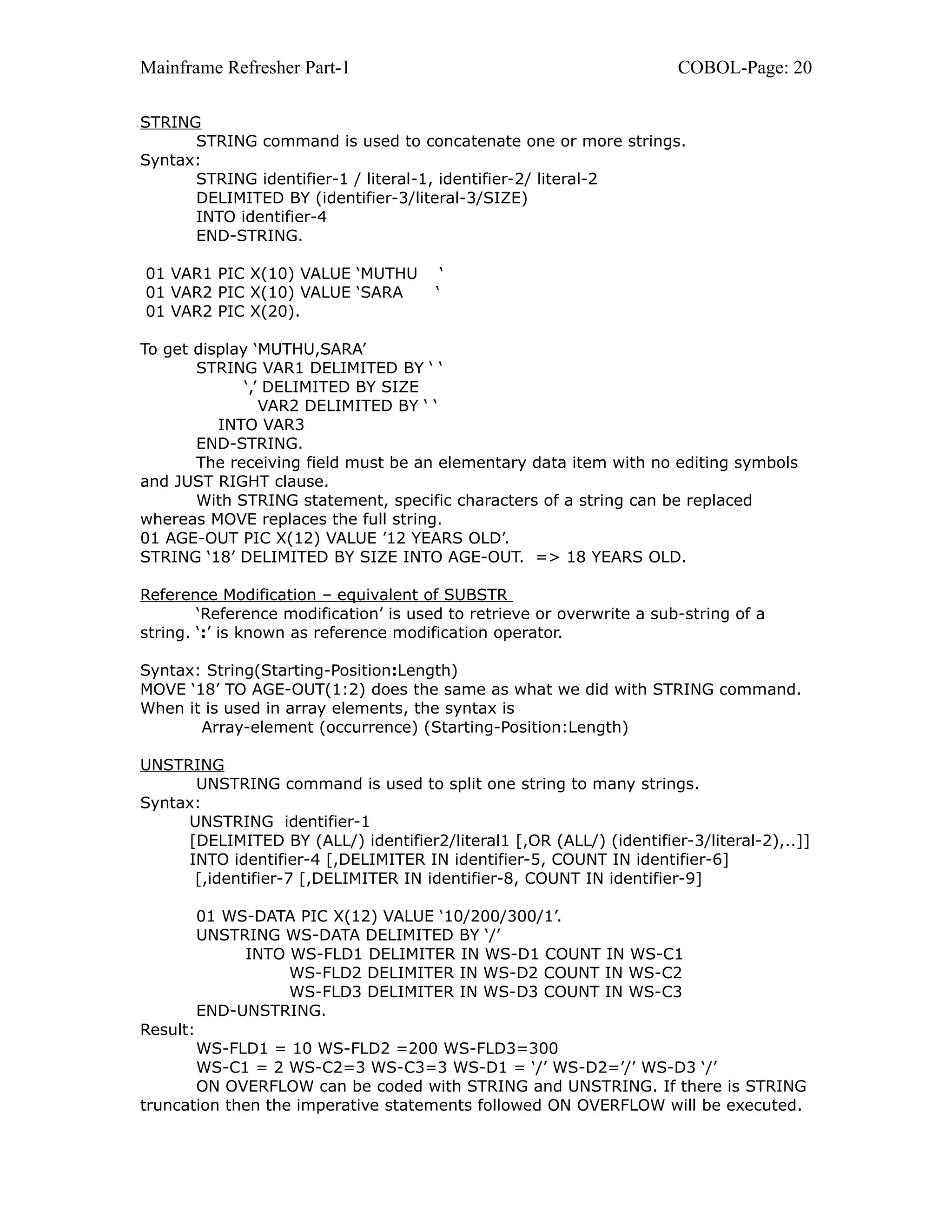 Mainframe refresher-part-1 | PDF