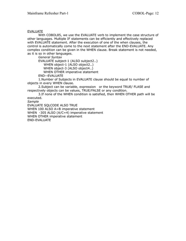 Mainframe refresher-part-1 | PDF | Programming Languages | Computing