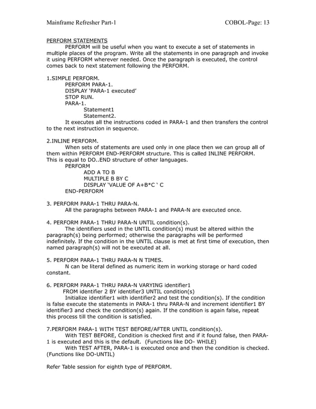 Mainframe refresher-part-1 | PDF | Programming Languages | Computing