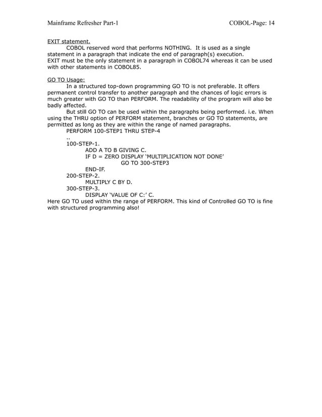 Mainframe Refresher Part 1 Pdf