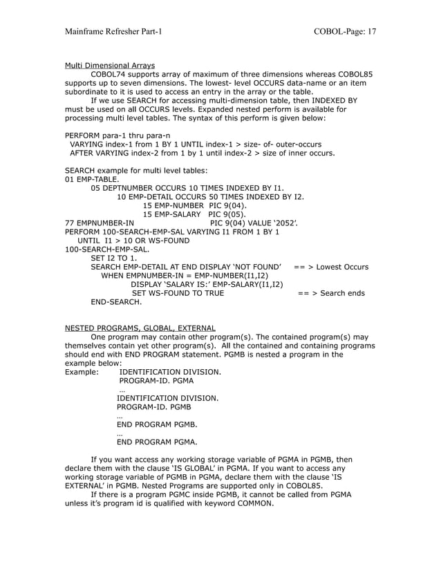 Mainframe refresher-part-1 | PDF | Programming Languages | Computing