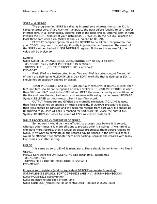 Mainframe Refresher Part 1 Pdf 