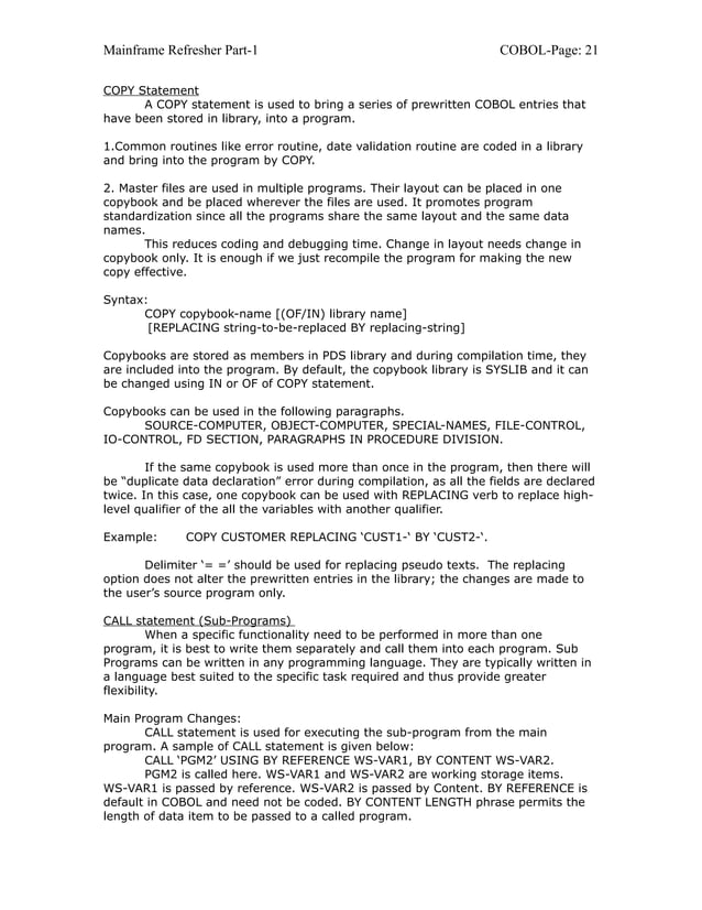 Mainframe refresher-part-1 | PDF | Programming Languages | Computing