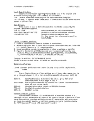 Mainframe refresher-part-1 | PDF