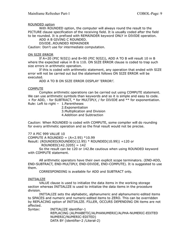 Mainframe refresher-part-1 | PDF | Programming Languages | Computing